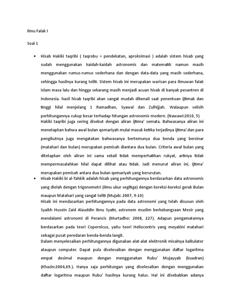 Sistem Hisab Falak: Metode dan Aplikasi | PDF | Sains & Matematika