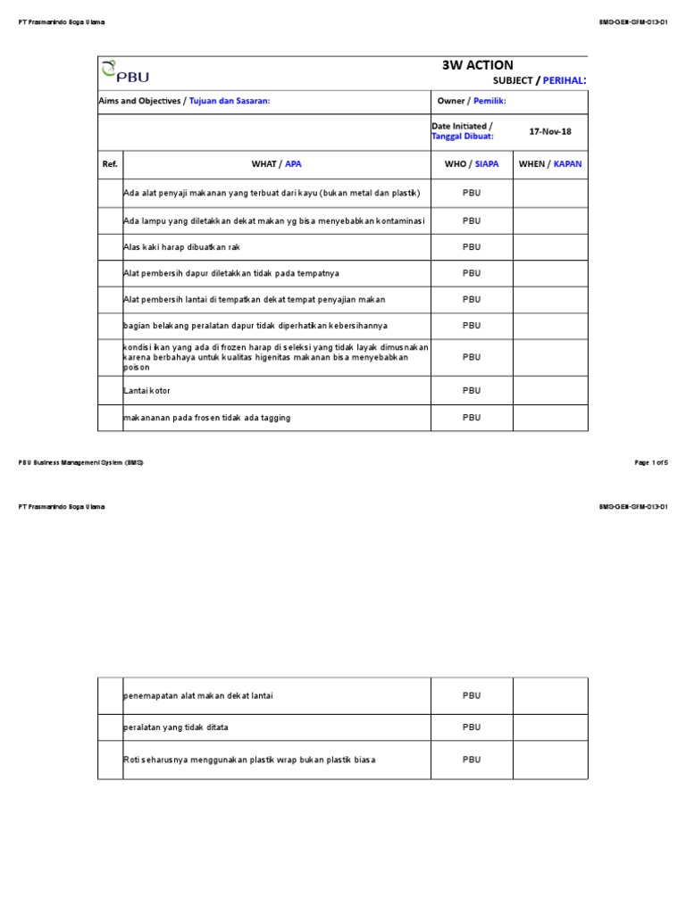 2018-11-17 3W Action Plan | PDF