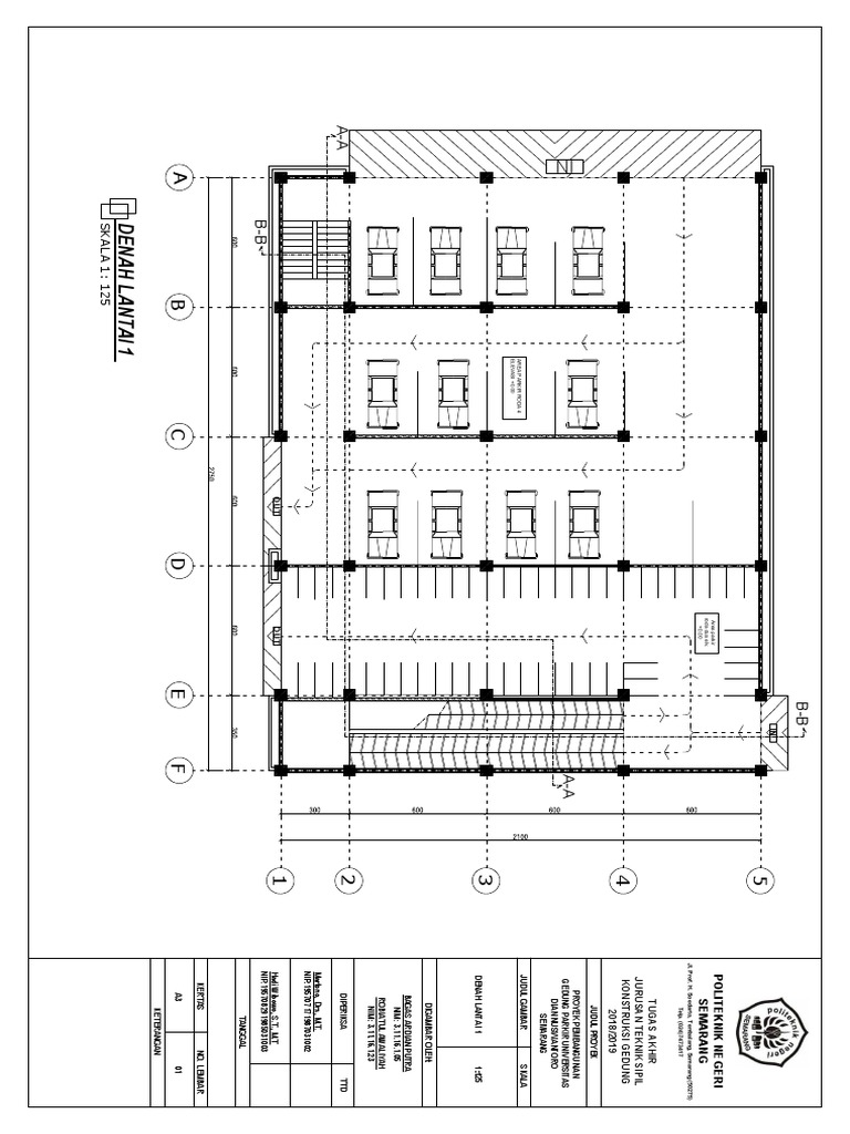 DENAH Arsitektur Lantai 1 Gedung Parkir | PDF
