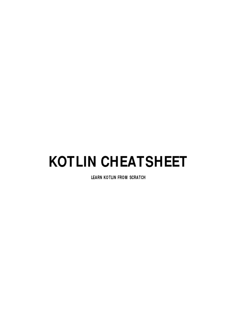 Kotlin Cheatsheet Download Free Pdf Computer Engineering Computer Programming