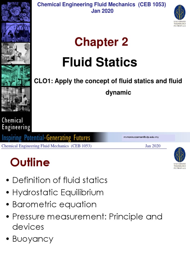 Chapter 2 - Fluid Statics | Download Free PDF | Buoyancy | Pressure Measurement