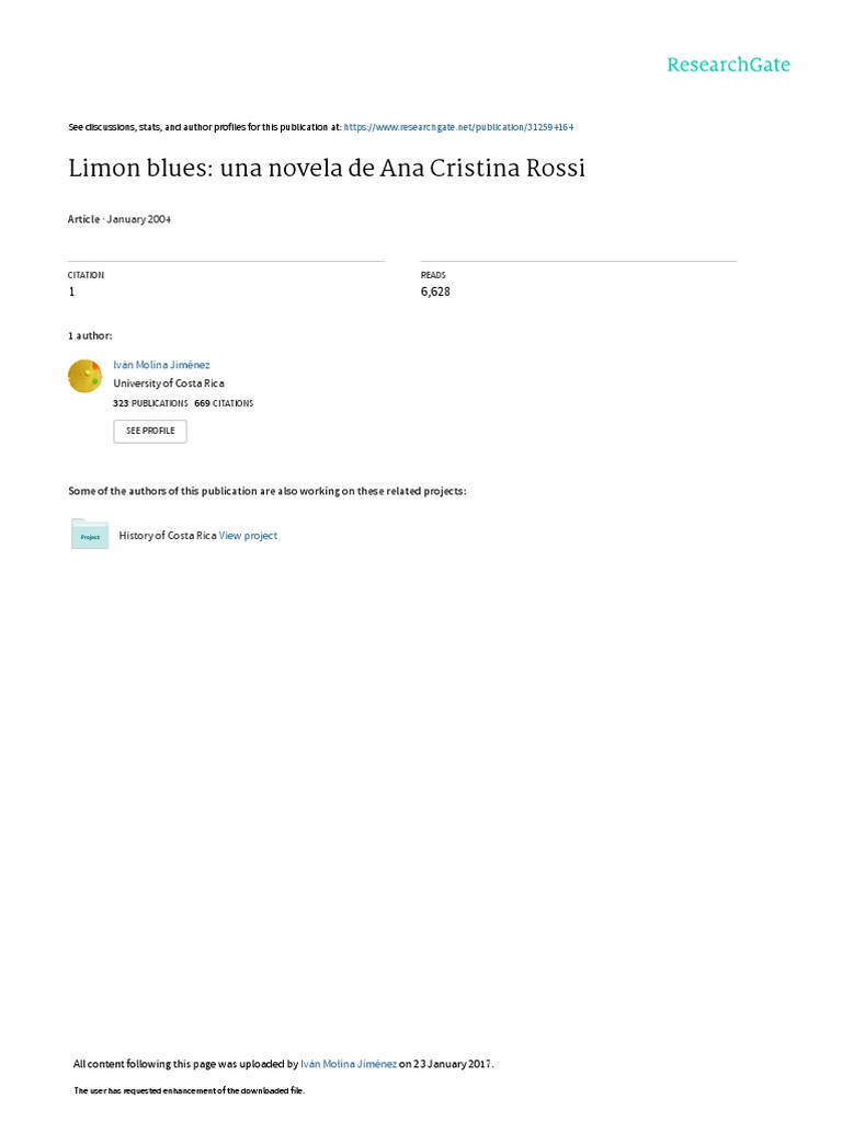 Limon Blues Una Novela de Ana Cristina R | PDF | Costa Rica