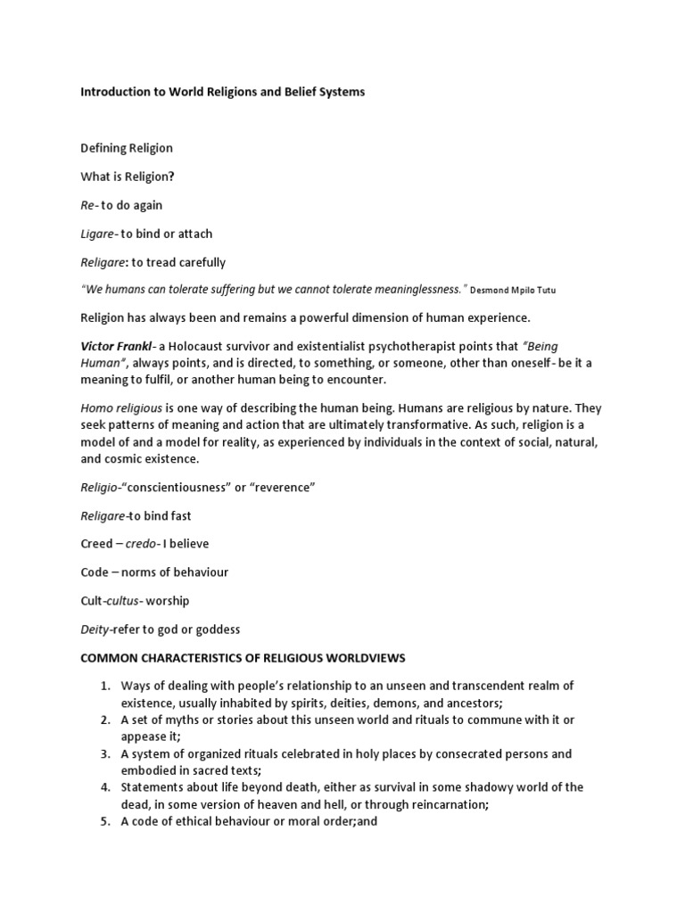 Overview of World Religions and Beliefs | PDF | Religious Studies ...