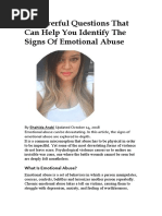 Emotional Abuse Questionnaire | PDF | Psychological Abuse | Domestic ...