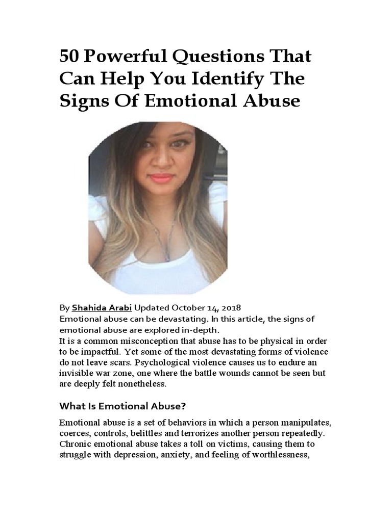 50 Powerful Questions That Can Help You Identify The Signs of Emotional ...