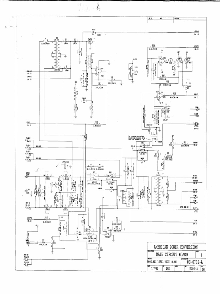 Apc Smart-Ups 900 1250 2000 Os-0702 A E701a Rev10 SCH | PDF