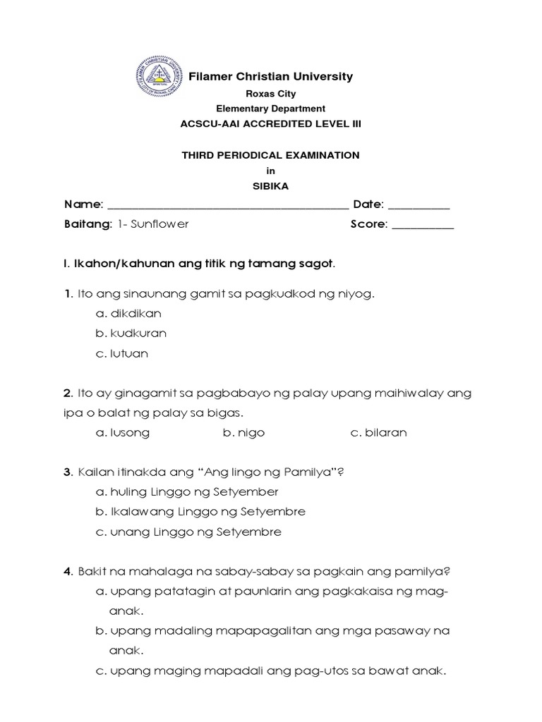 Filamer Christian University | PDF