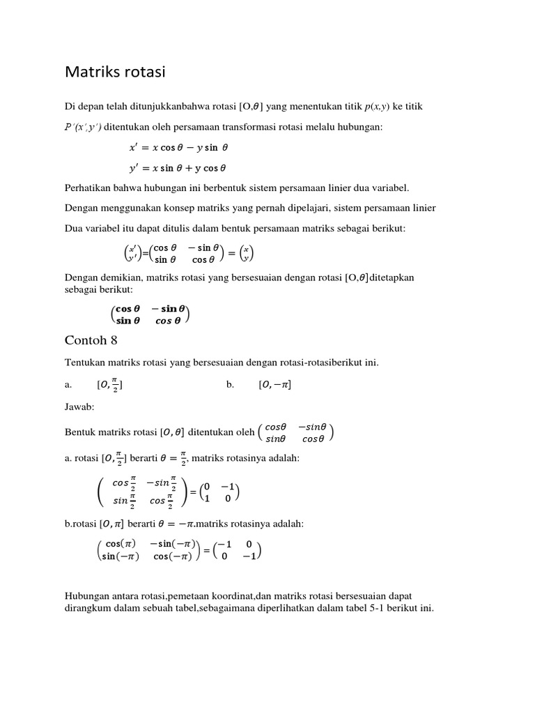 Matriks Rotasi | PDF