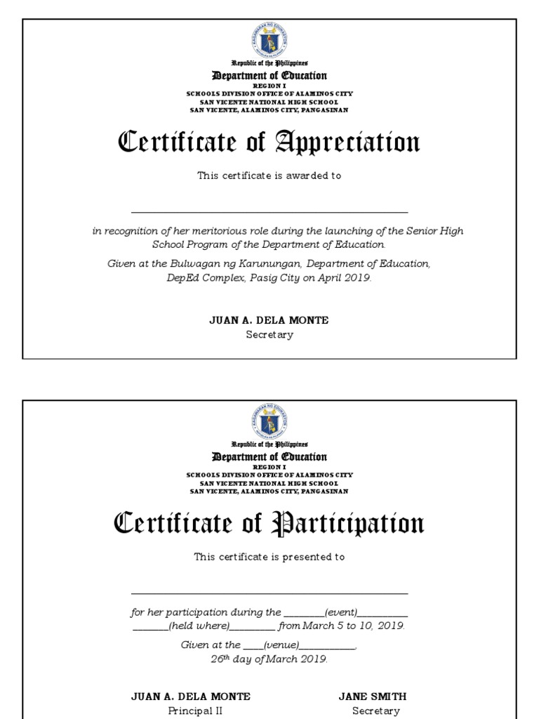 Certificate of Appreciation for Meritorious Role in Launching the ...