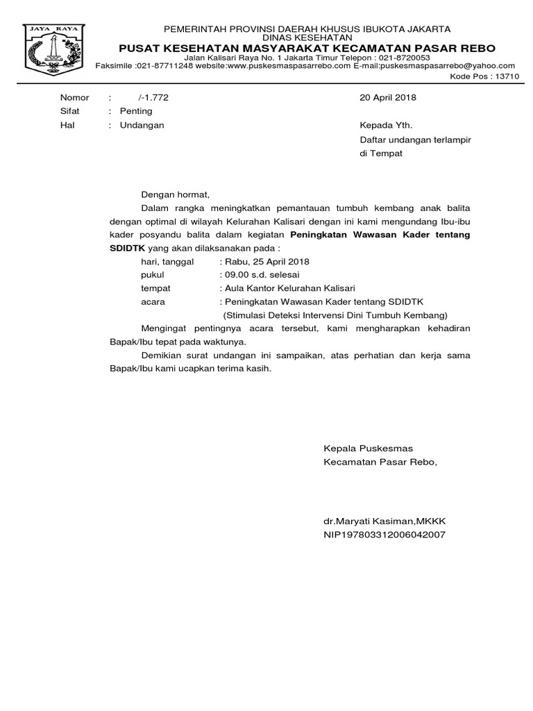 Undangan Sdidtk Kalisari | PDF