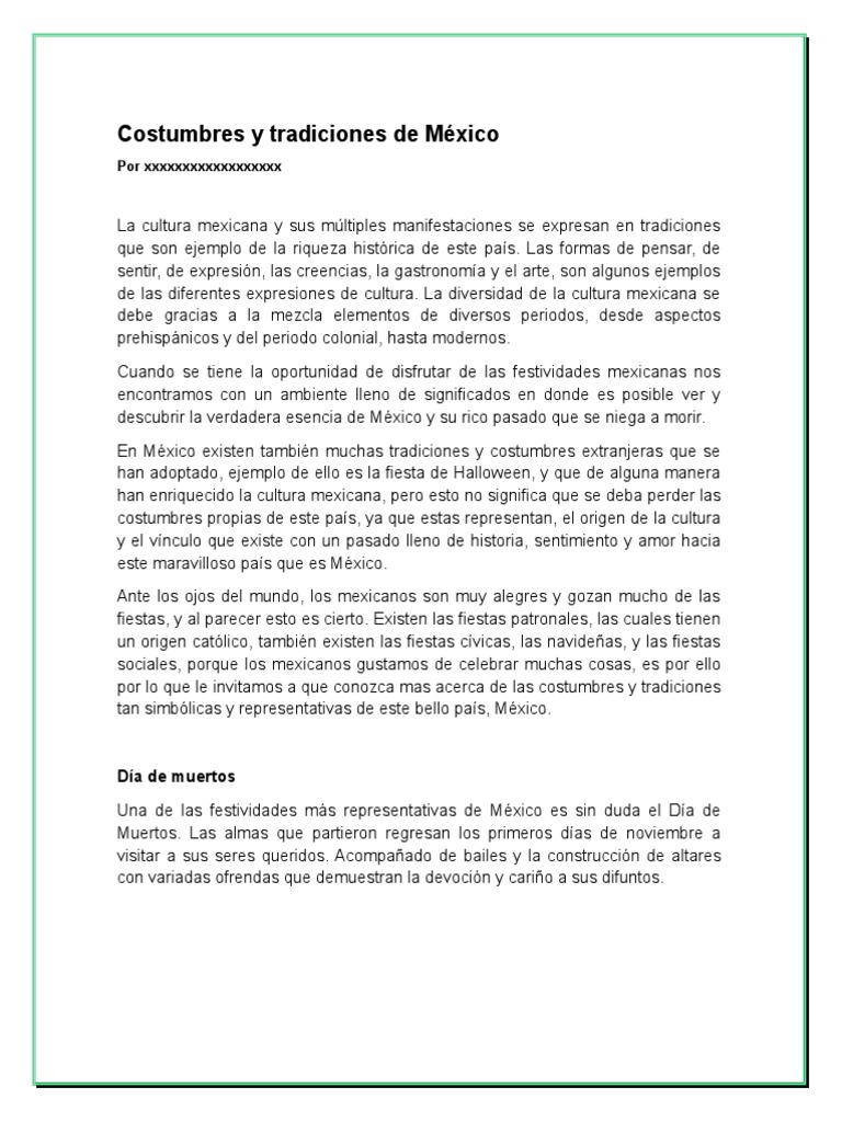 Costumbres y Tradiciones de México | PDF