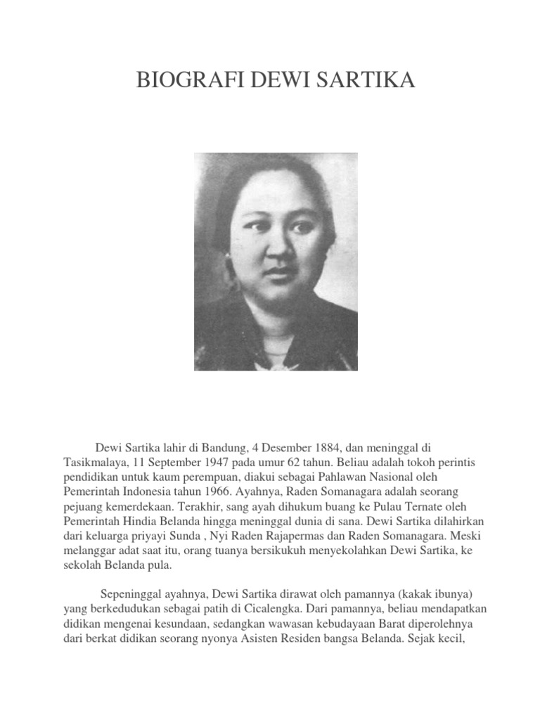 Biografi Dewi Sartika | PDF