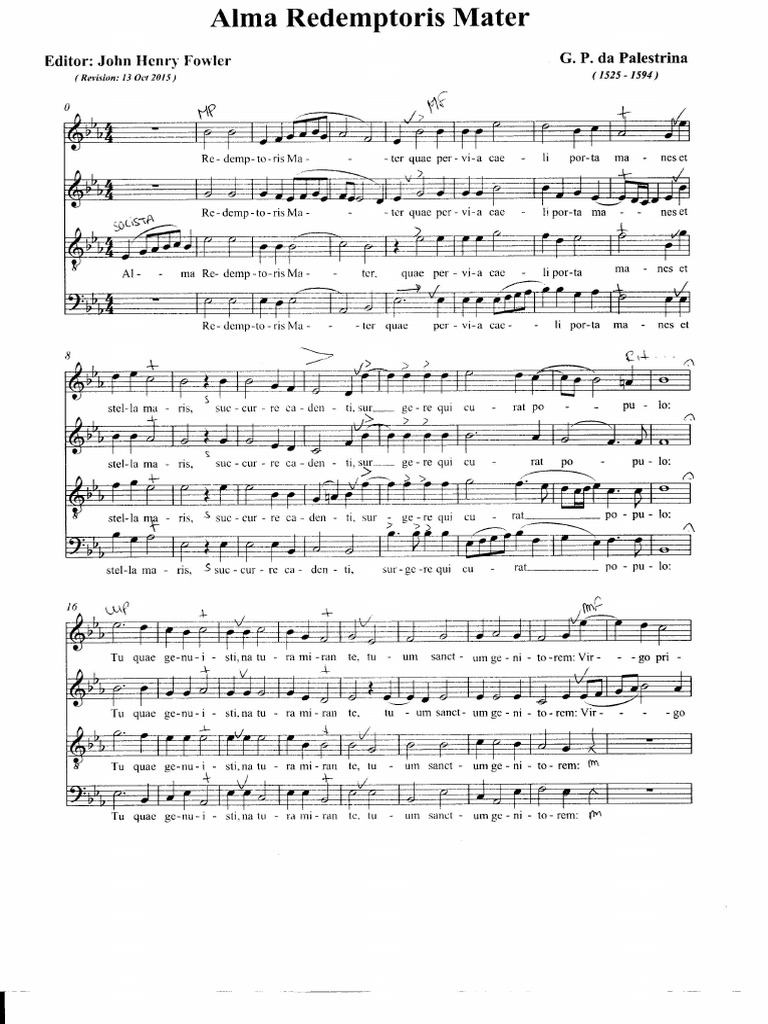 Alma Redemptoris Mater Palestrina | PDF