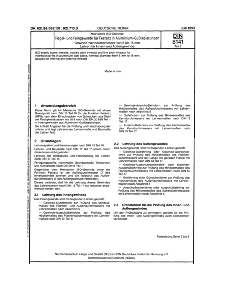 Din 8141-2 | PDF