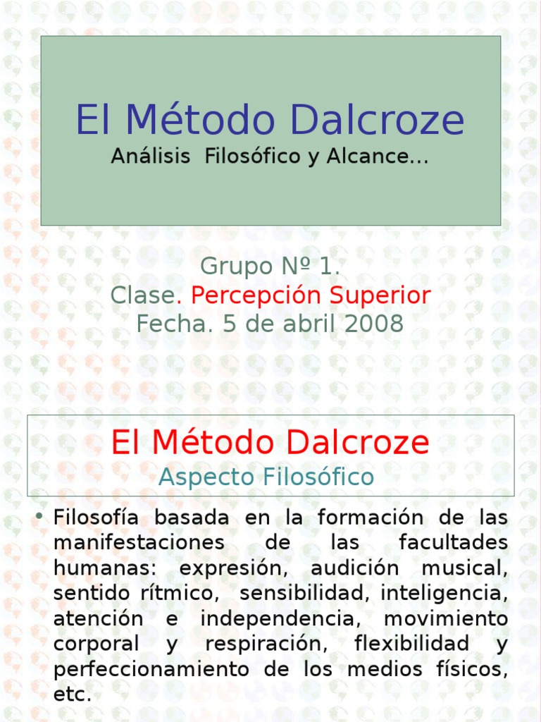 El Método Dalcroze | PDF | Ritmo | Modificación de comportamiento
