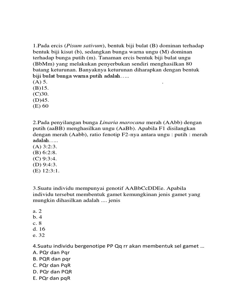 Latihan Soal Genetika | PDF
