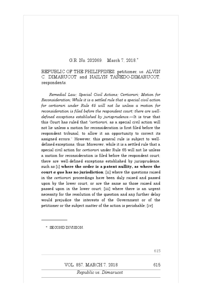 Republic vs. Dimarucot | PDF