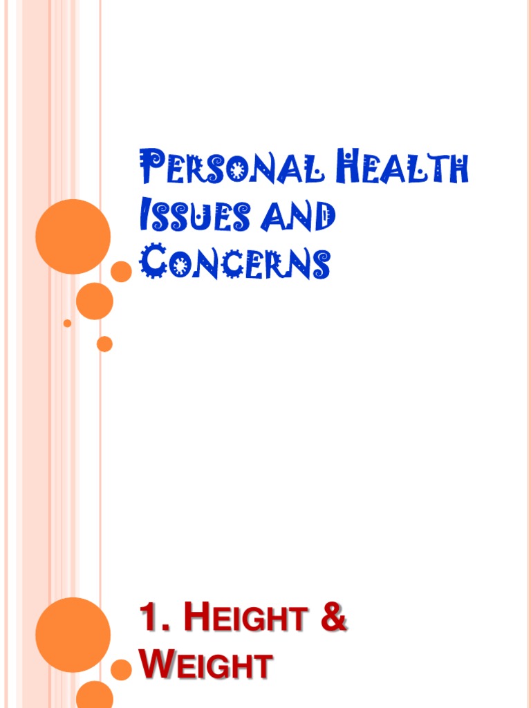 Personal Health Issues Overview | PDF