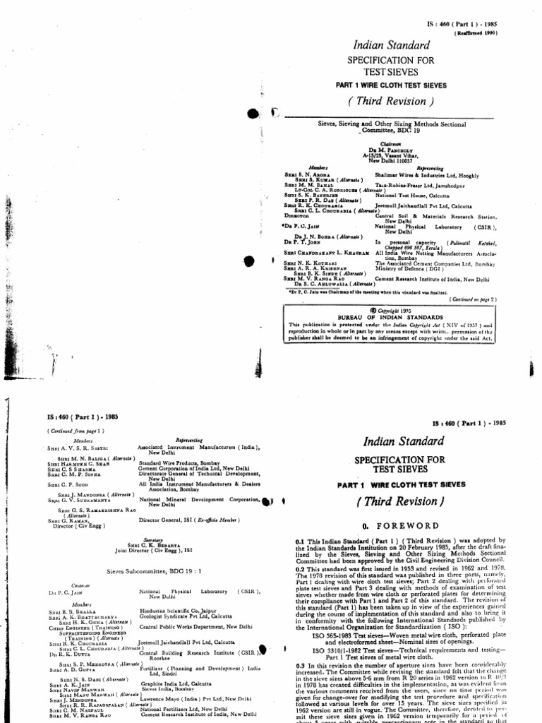 IS 460 (Part 1) PDF | PDF