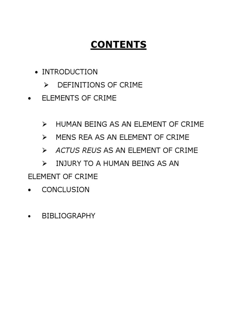 Constituent Elements of Crime | PDF