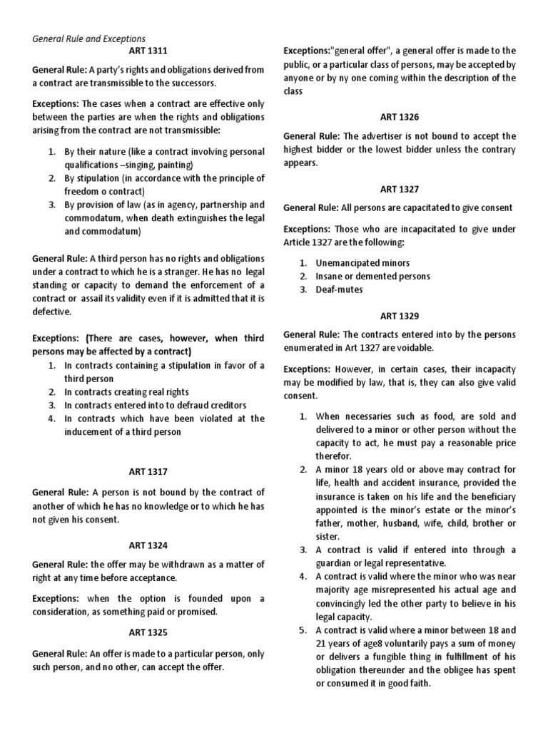 General Rules and Their Exceptions | PDF