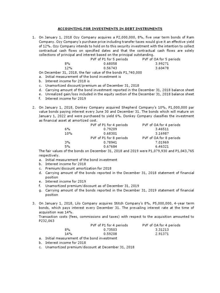 Accounting for Debt Instruments | PDF