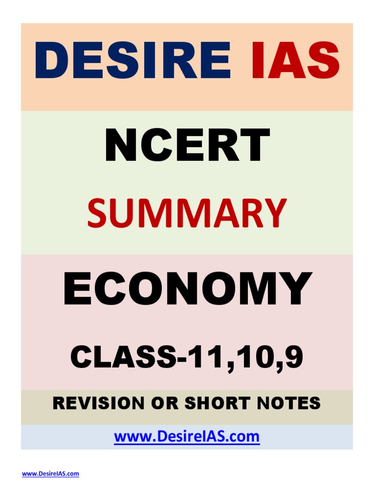 Class 11+10+9 NCERT Eco Summary PDF | PDF