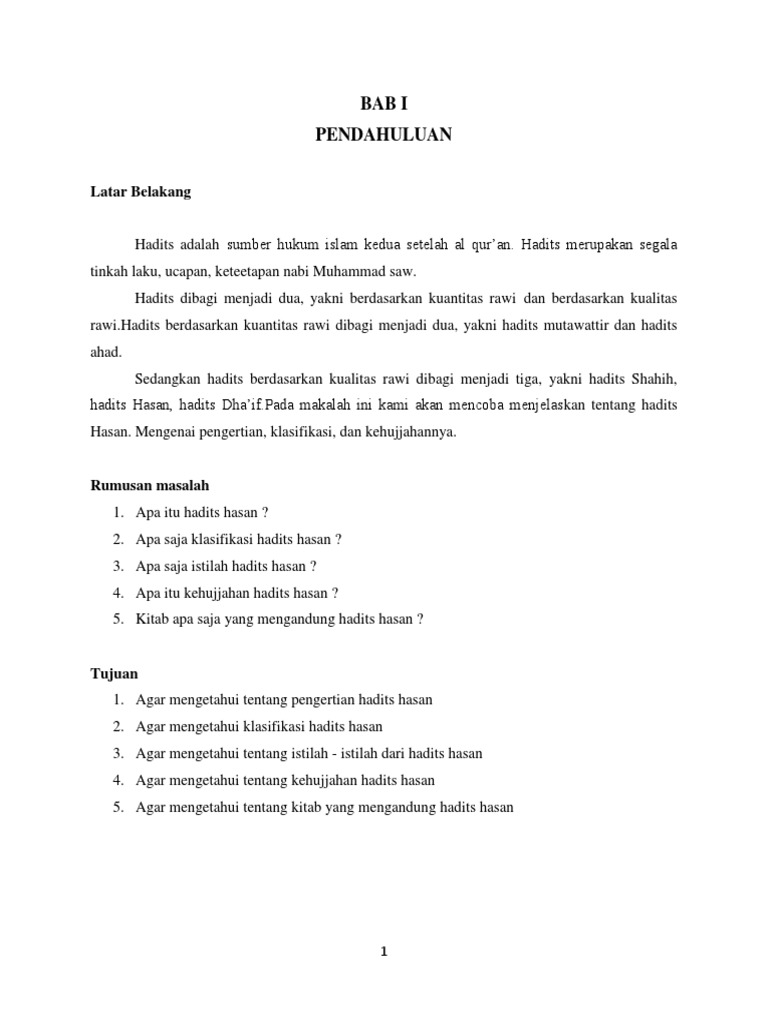 Makalah Hadits Hasan | PDF