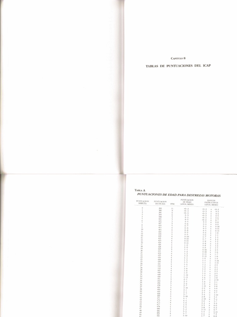 Tabla Puntuaciones Icap PDF | PDF