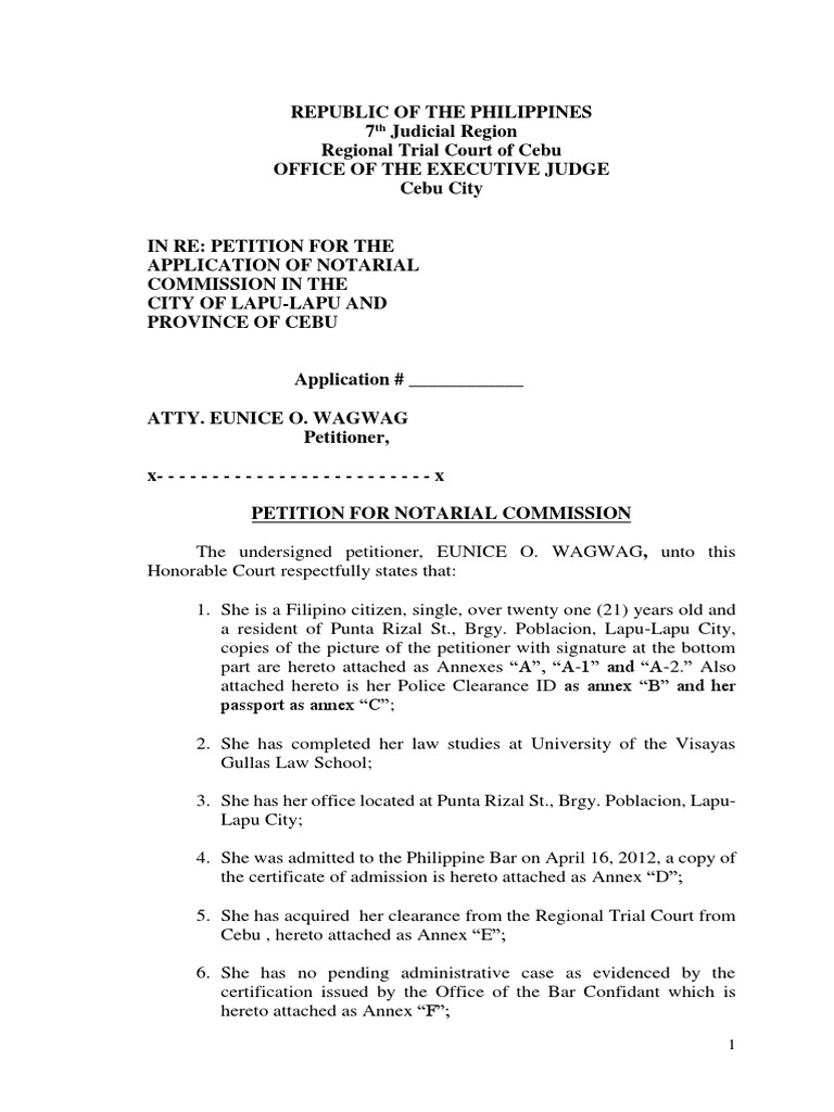 Sample Notarial Commission Eunice | PDF