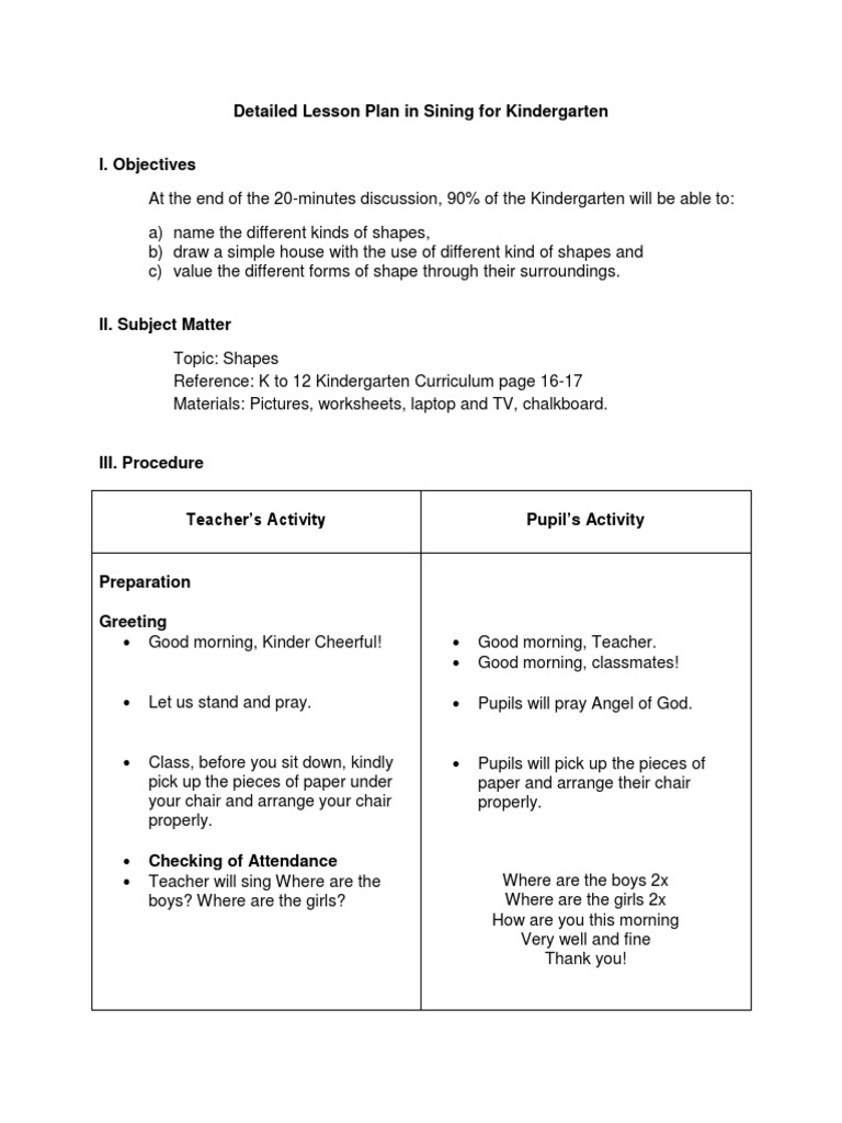 Detailed Lesson Plan in Sining | PDF