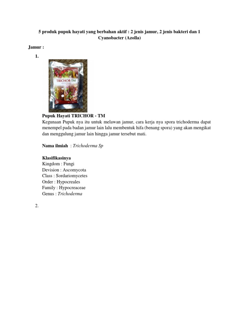 5 Produk Pupuk Hayati Efektif | PDF | Sains & Matematika