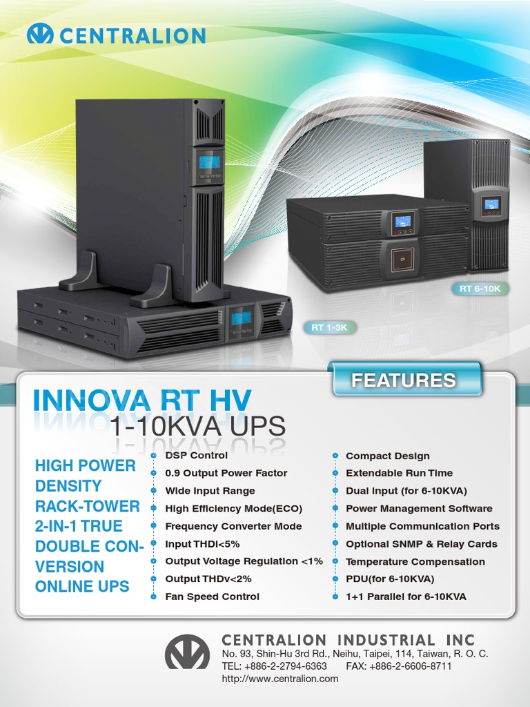 Innova RT UPS Specifications Overview | PDF