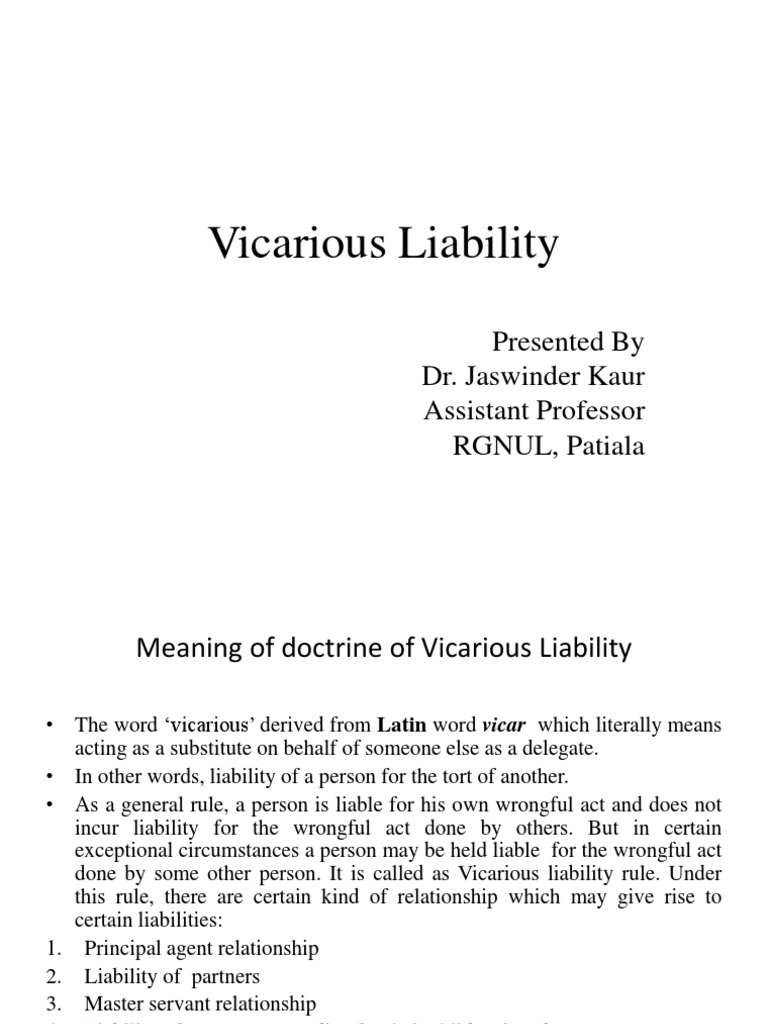 Vicarious Liability Explained | PDF