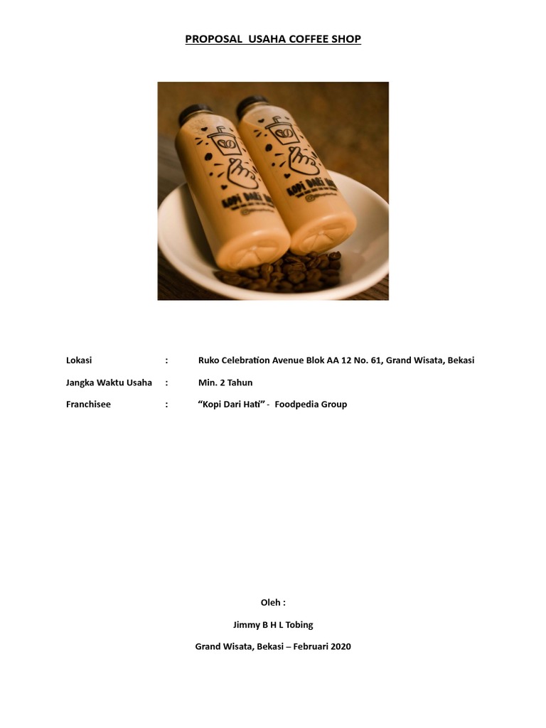 PROPOSAL USAHA COFFEE SHOP (Cafe) | PDF