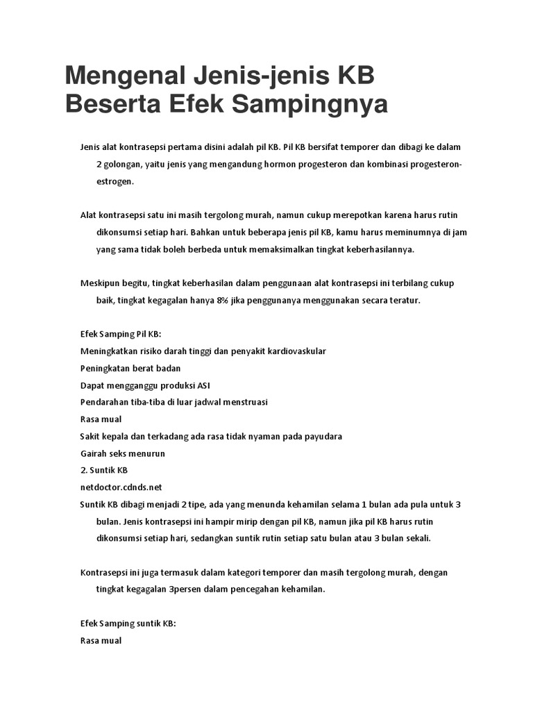 Mengenal Jenis KB | PDF