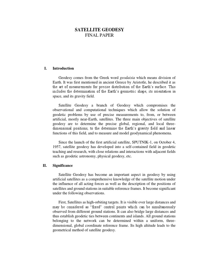 Satellite Geodesy | PDF