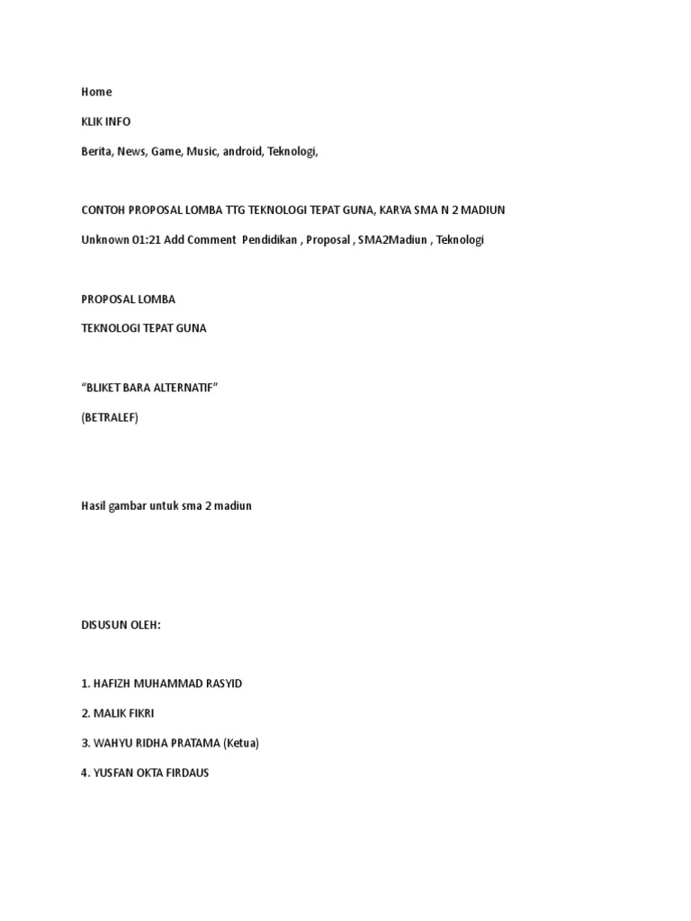 Contoh Proposal TTG | PDF