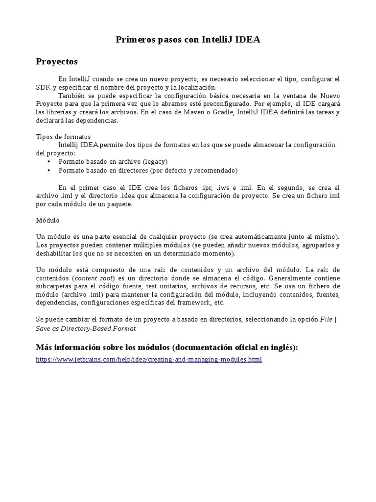 Guía para Iniciar con IntelliJ IDEA | PDF