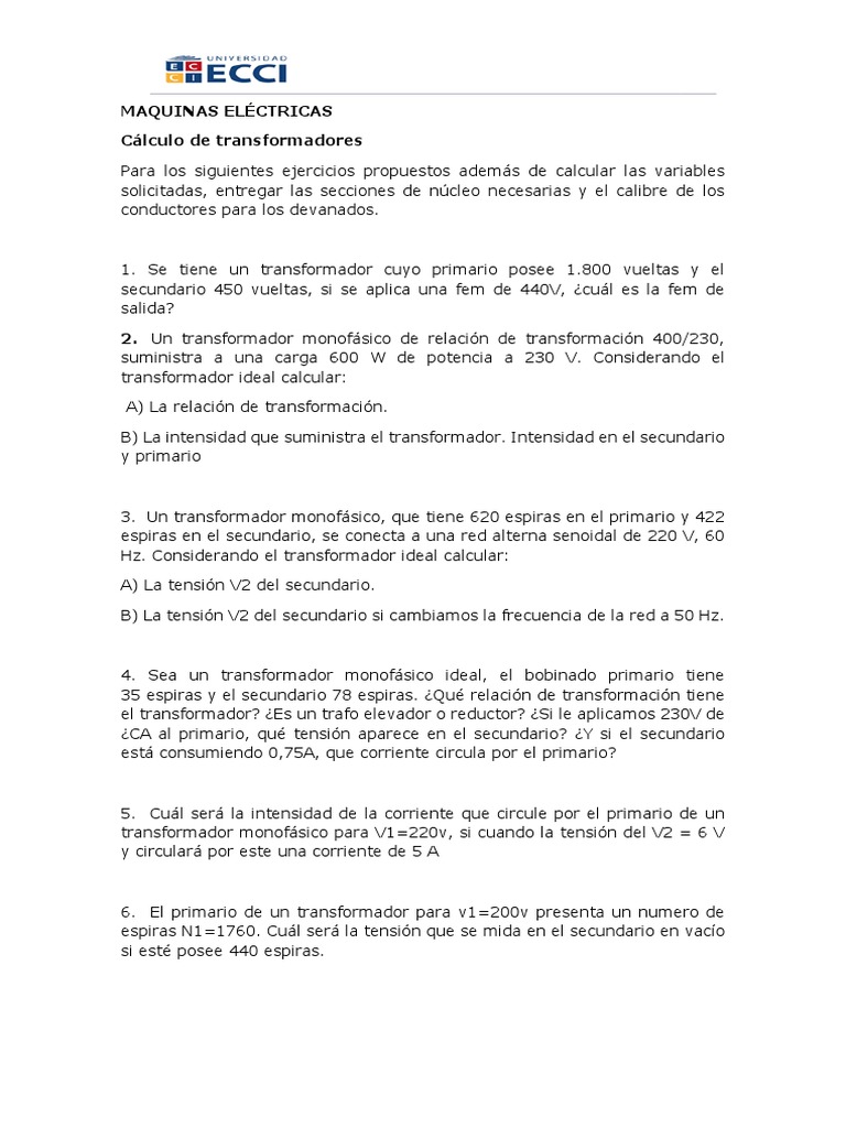 Ejercicios Trafos | PDF