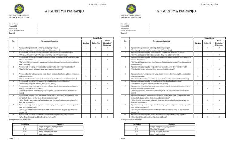 EP 3. Formulir Algoritma Naranjo | PDF