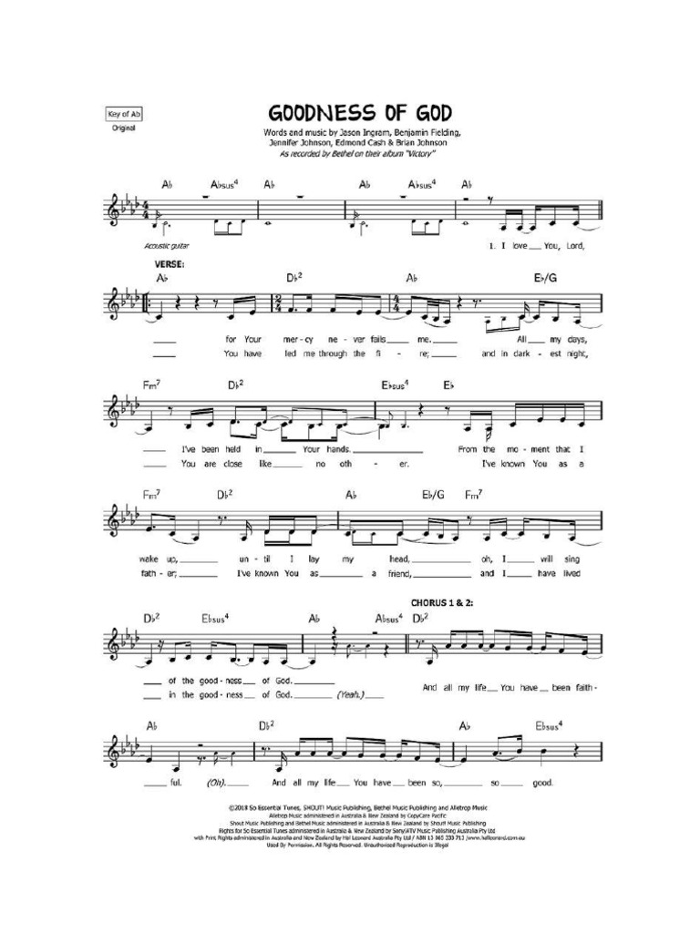 Goodness of God | PDF