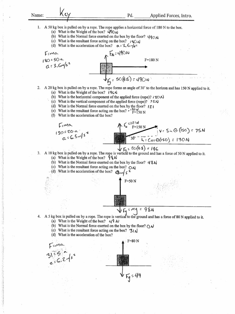 AP Physics Forces Review Answers PDF | PDF