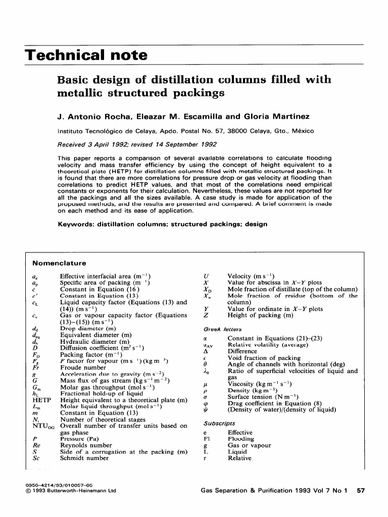 Basic Design of Distillation Columns Fil PDF | PDF