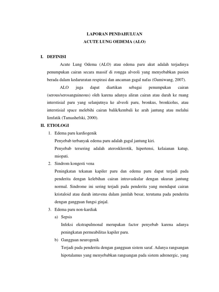 Laporan Pendahuluan Alo | PDF