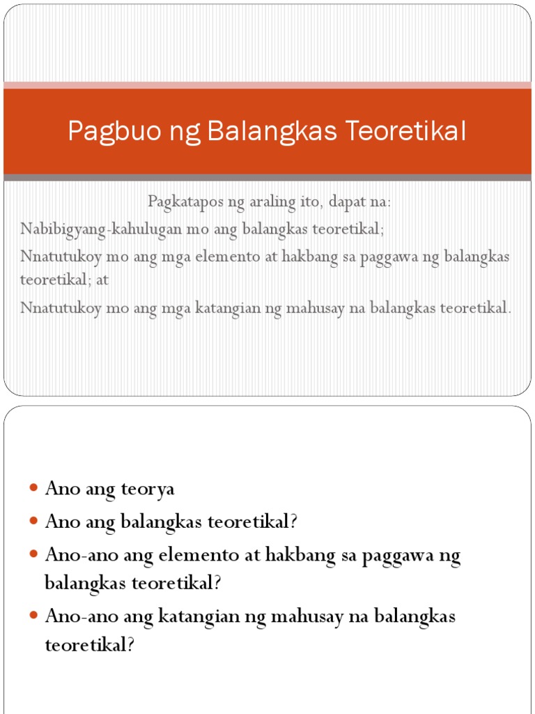 Pagbuo NG Balangkas Teoretikal | PDF