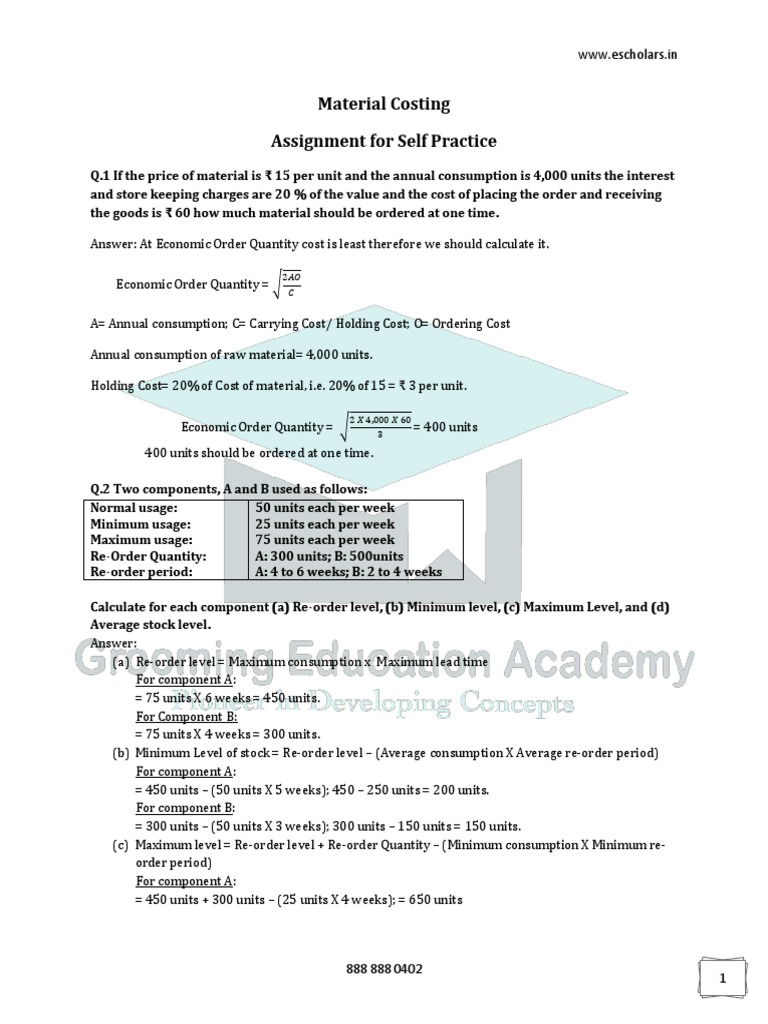 Material Assignment PDF | PDF