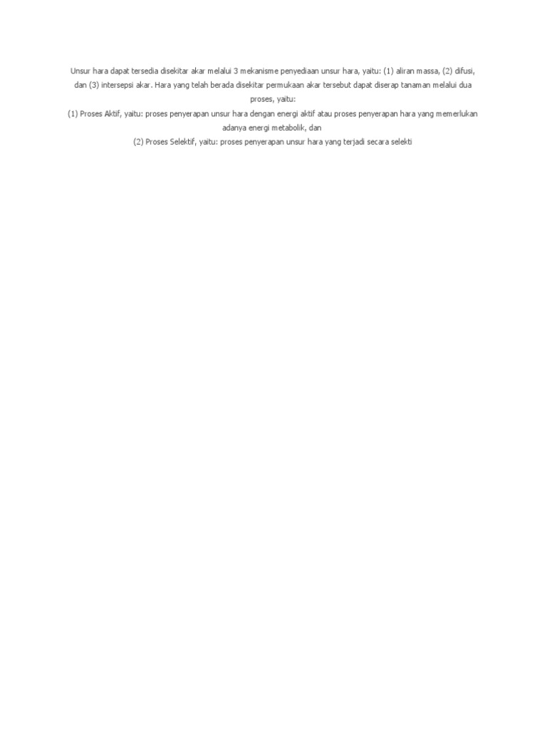 PENYERAPAN UNSUR HARA PADA TANAMAN Pak Bayu | PDF