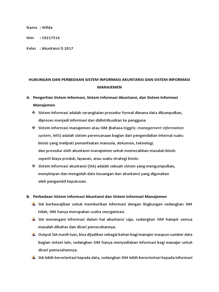 Perbedaan SIA dan SIM dalam Akuntansi | PDF