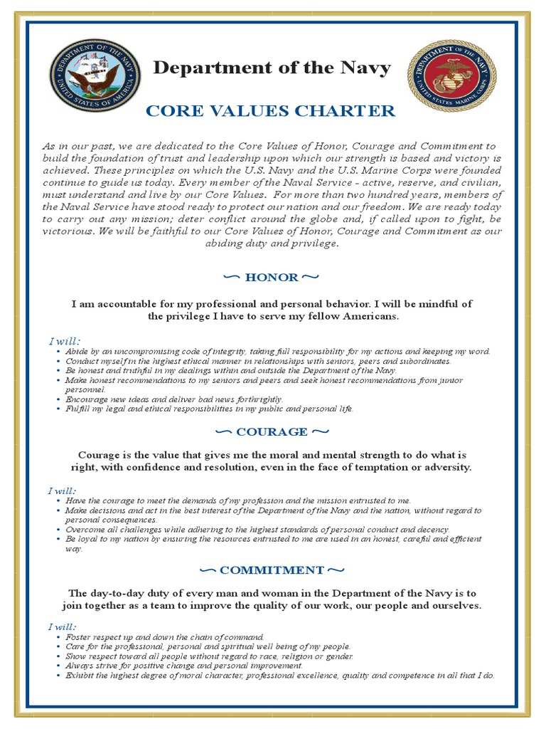 Navy Core Values Charter | PDF